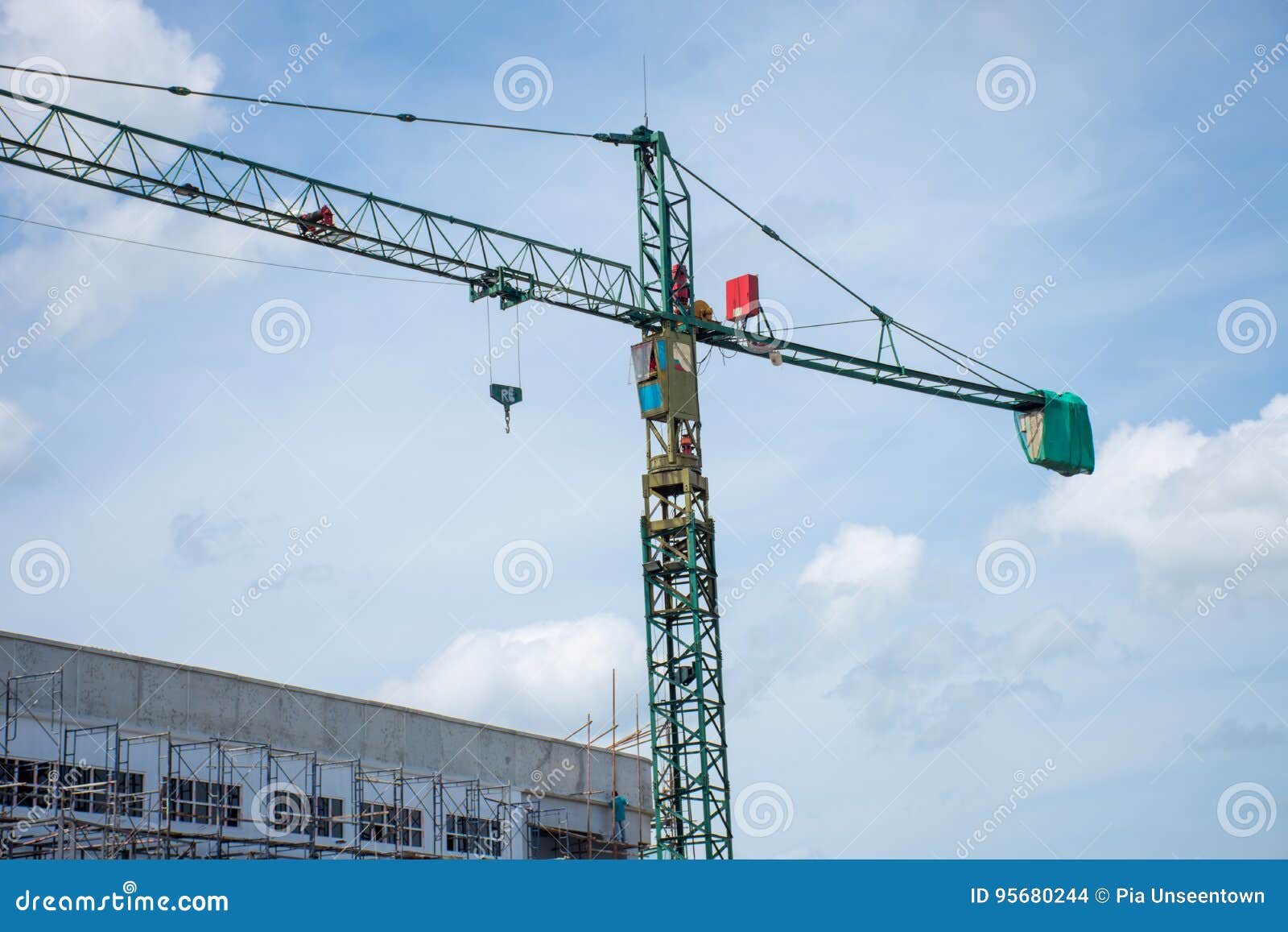 Derrick Building High Above the Sky Scene Stock Photo - Image of ...