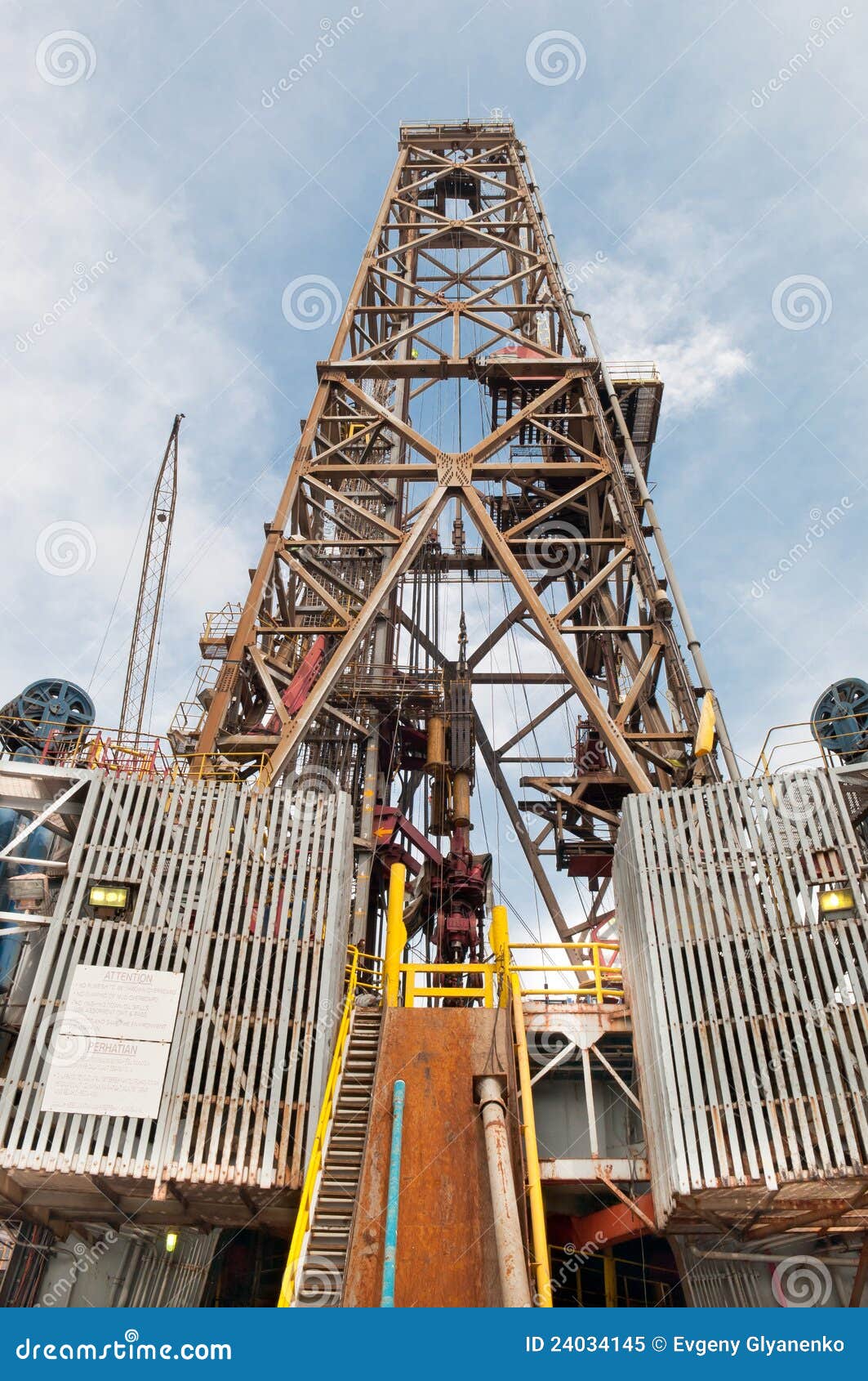 Derrick of Drill Ship stock image. Image of beams, boom - 24034145