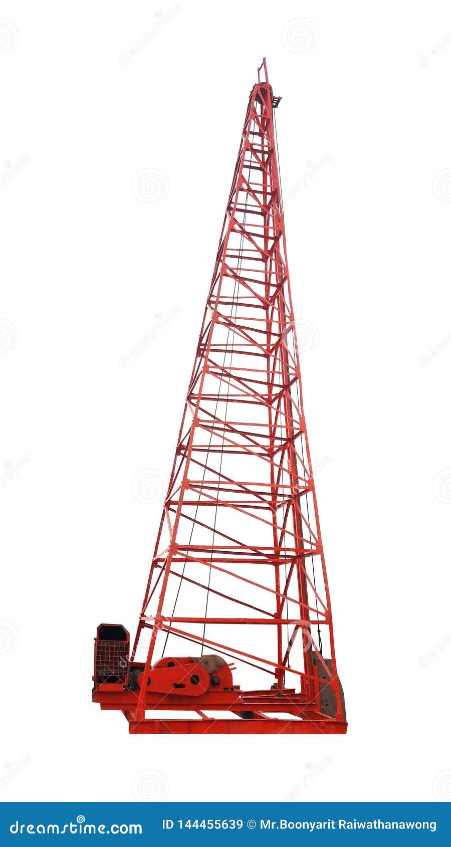 Drop Hammer While Working On Driving Piles, Diesel Hammer Strikes A ...