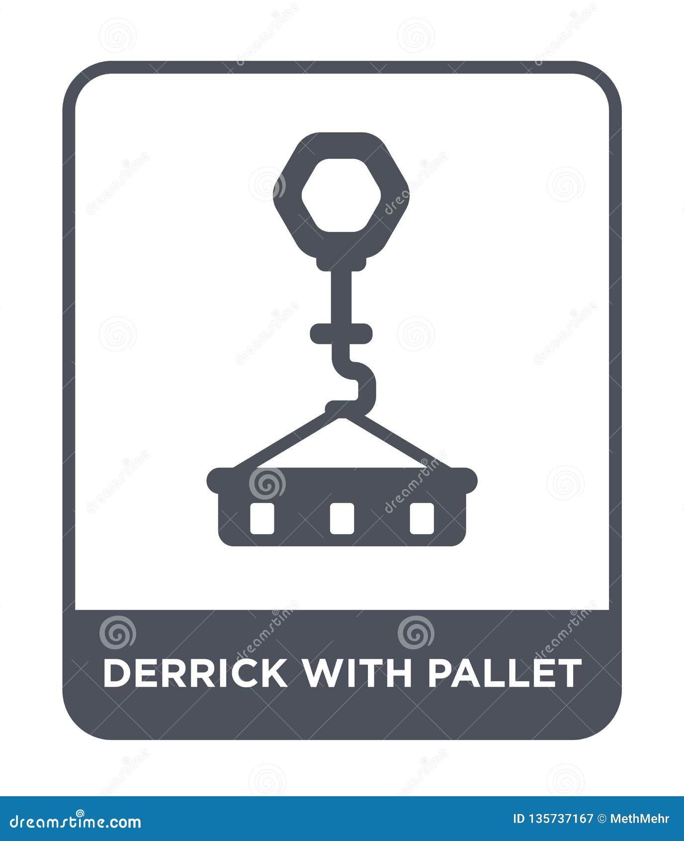 Derrick with Pallet Icon in Trendy Design Style. Derrick with Pallet ...
