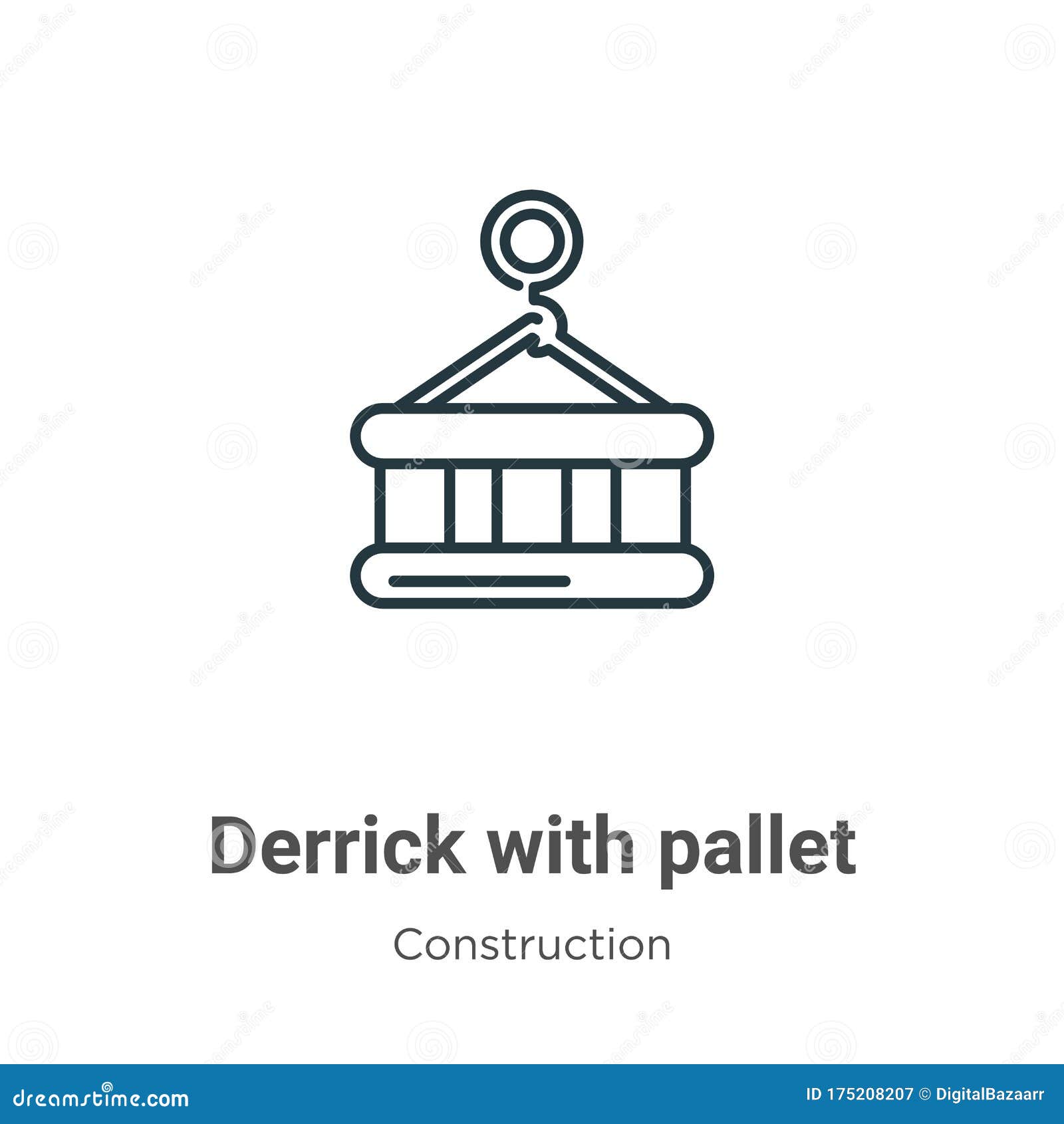 Derrick With Pallet Isolated Icon. Simple Element Illustration From ...