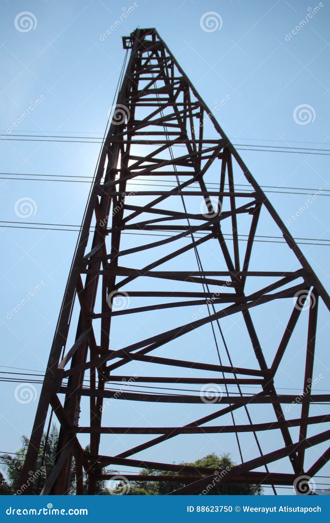 Derrick for pile driving stock photo. Image of works - 88623750