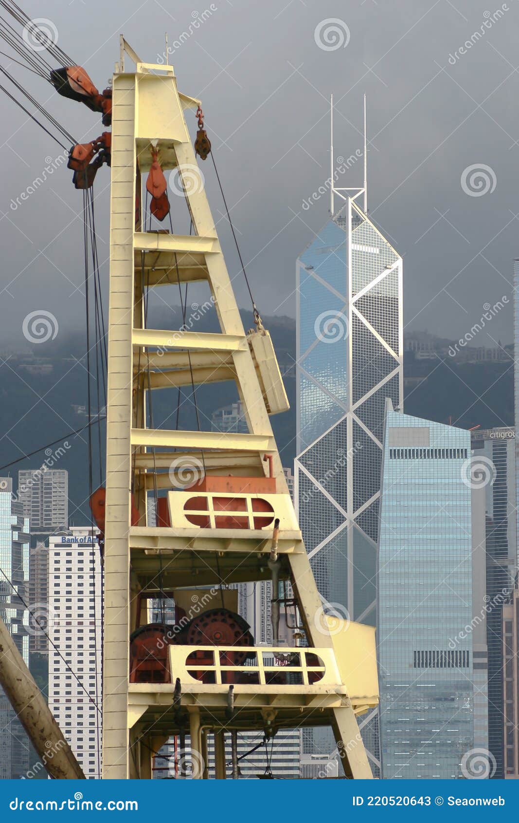 A Derrick Ship in the Hong Kong Harbor. 25 June 2005 Editorial Stock ...