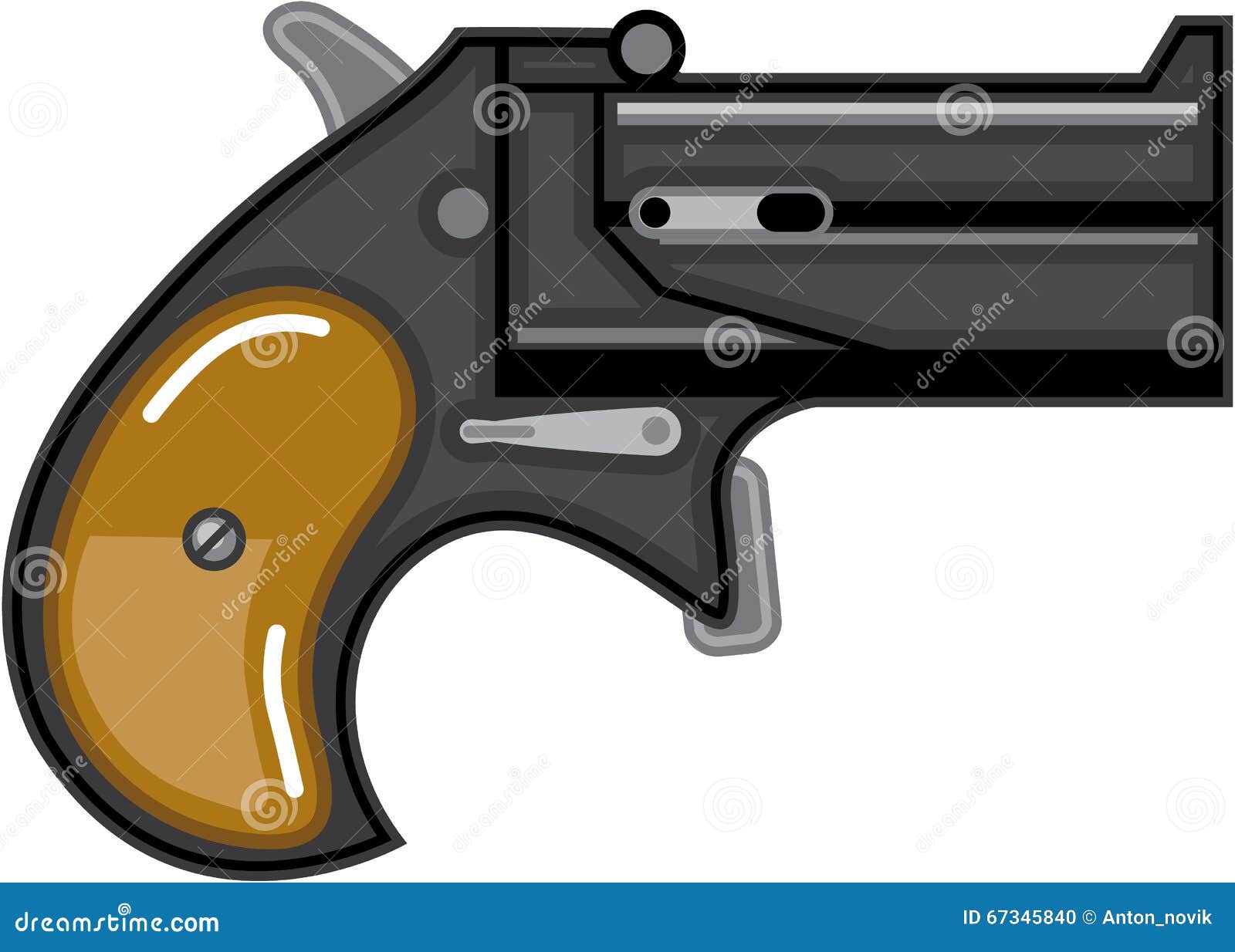 Derringer gun Vector stock vector. Illustration of barrel - 67345840