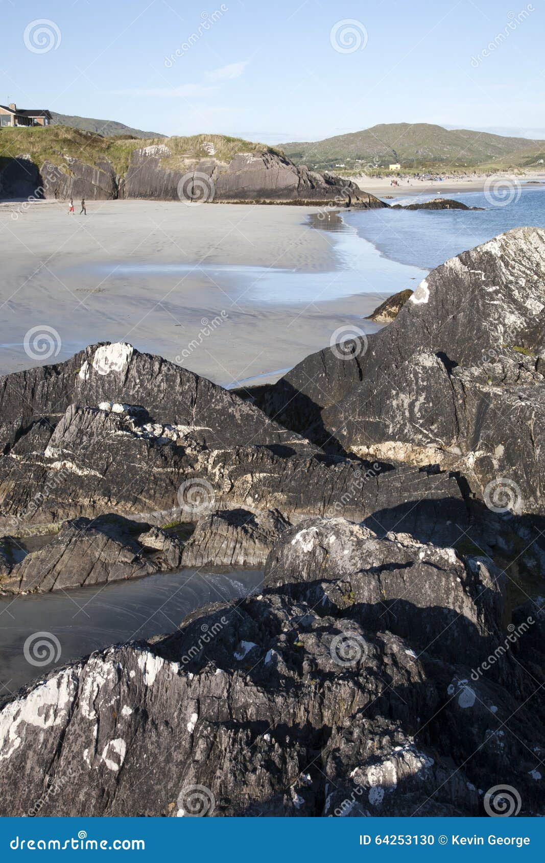 Derrymore Bay Beaches, Waterville Stock Photo - Image of coast, grass ...
