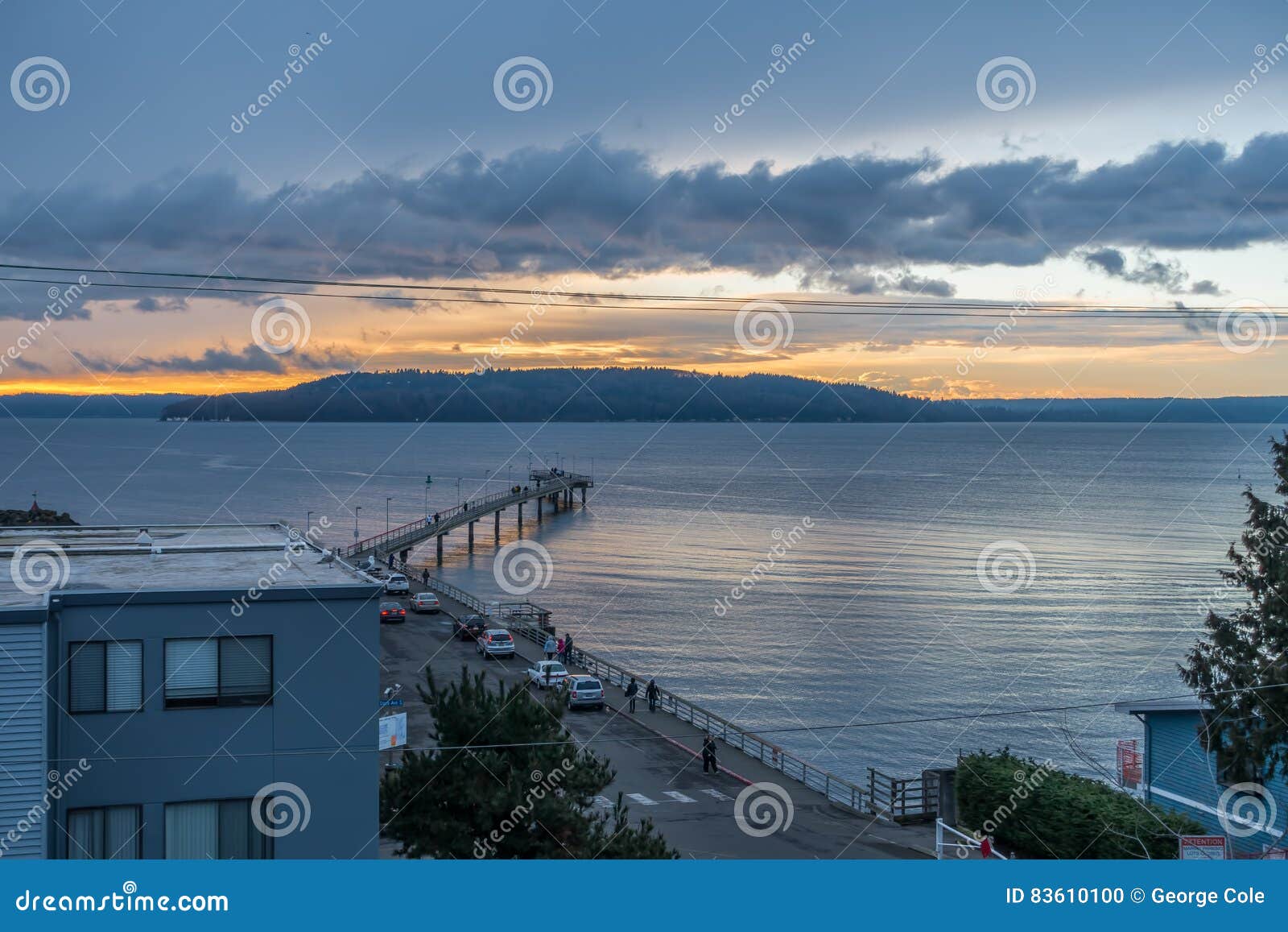 Des Moines Pier Sunset stock photo. Image of pier, pacific - 83610100