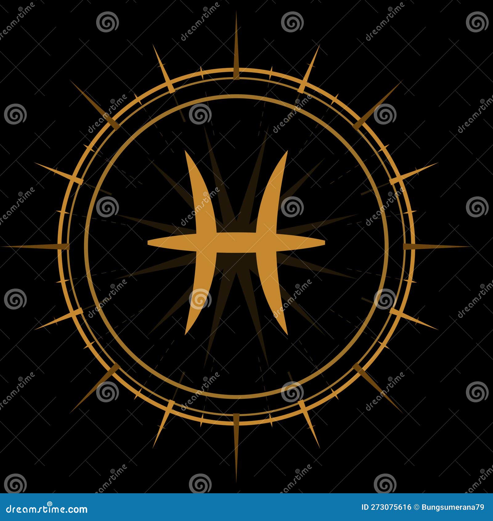 Illustration of the Constellation Pisces Symbol, with Twin Fish Icon ...