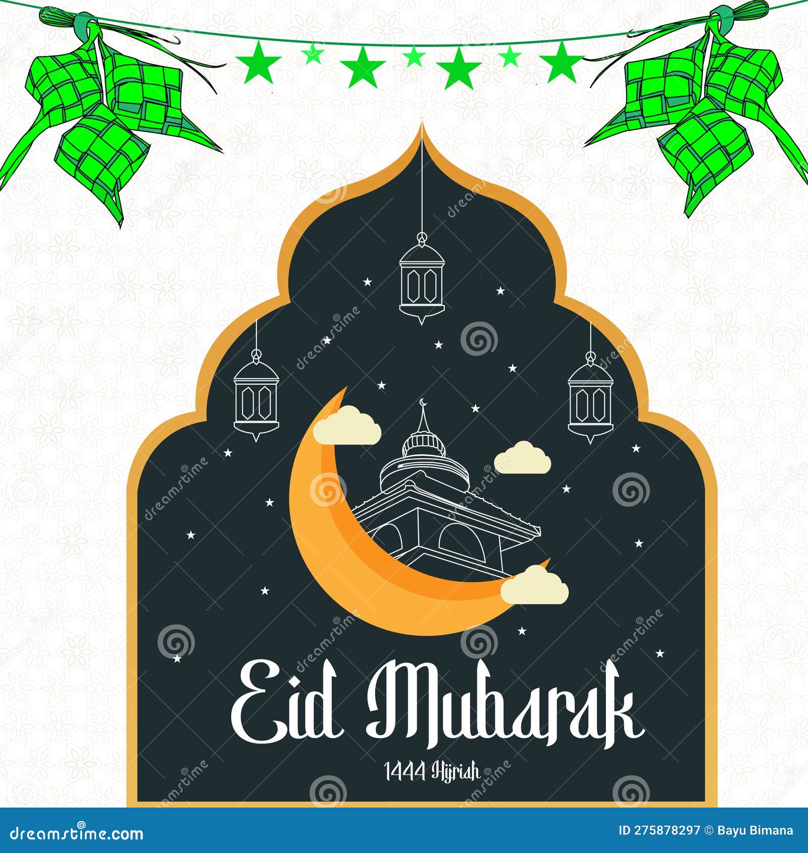DESAIN POSTER IED MUBARAK stock vector. Illustration of card - 275878297