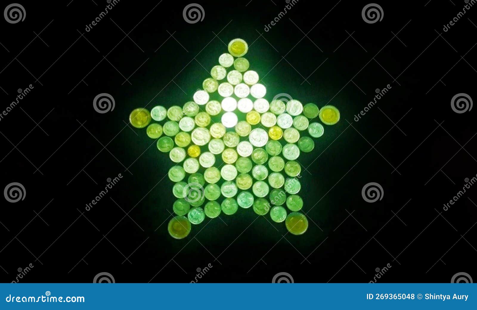 Shining Star Shaped Coin on Black Background Stock Photo - Image of ...