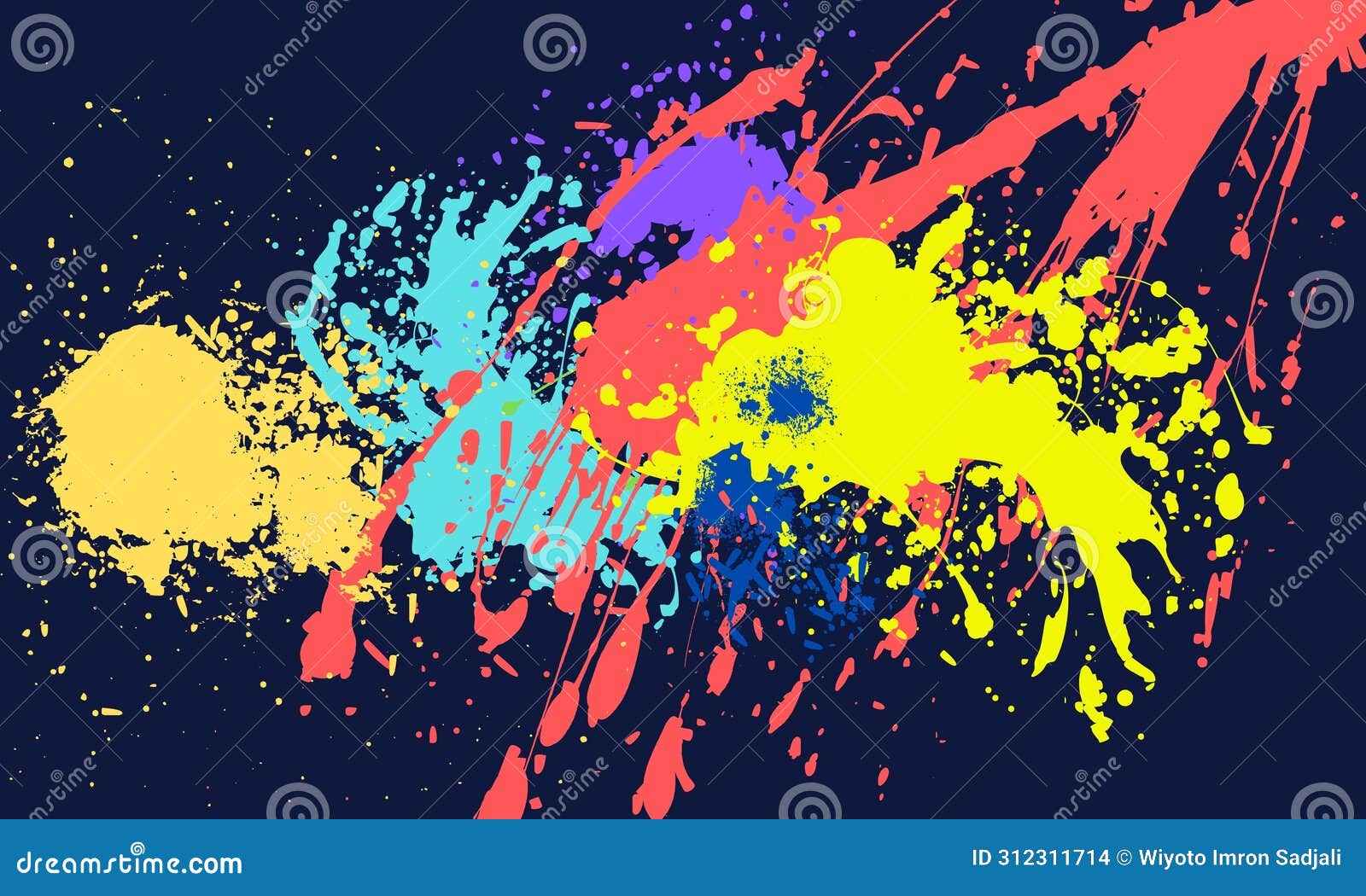 Colorful Paint Spill Background. with Dark Blue Background Stock Photo ...