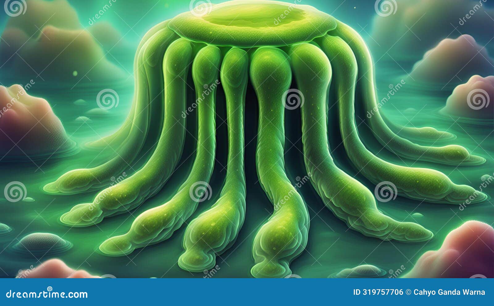 Illustration Microbial Algae the Beautiful Image Size 4K Stock Photo ...