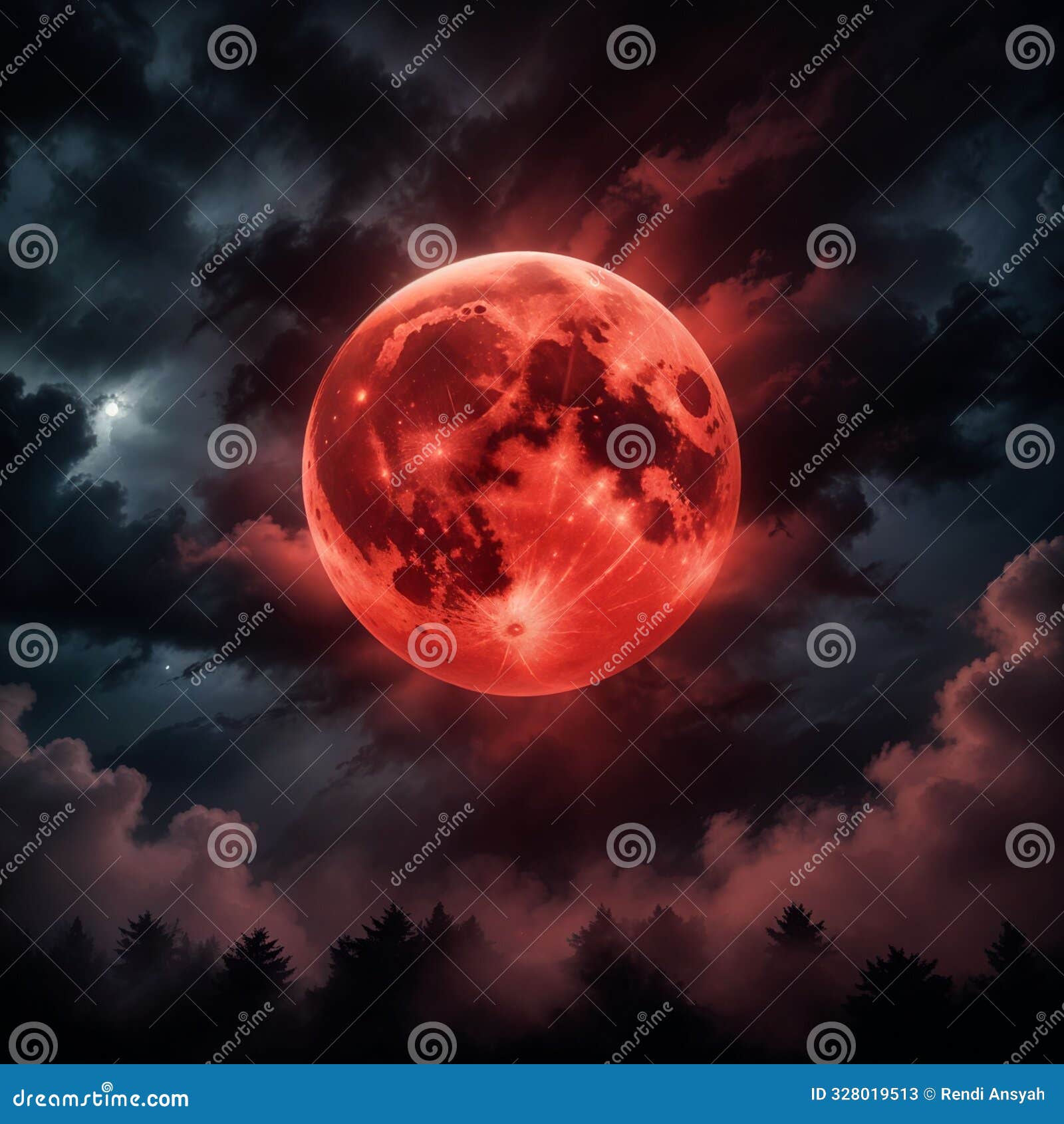 Blood Moon or Red Moon in the Dark Full of Mystery and Danger Stock ...