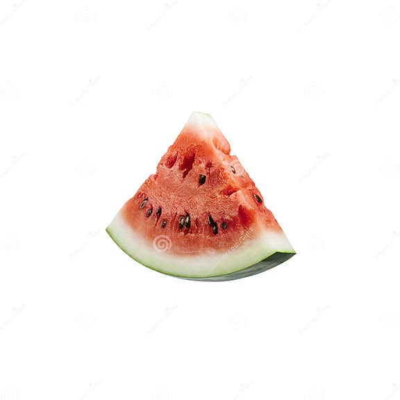 One Slice of Watermelon on a White Background. Stock Illustration ...