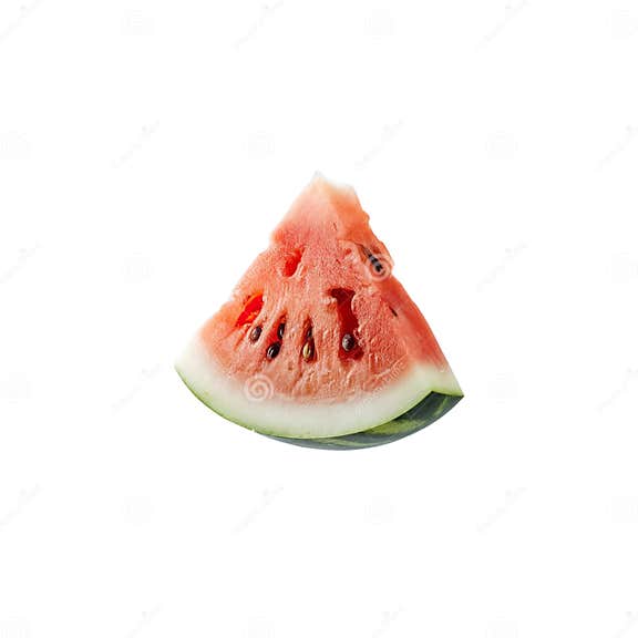 One Slice of Watermelon on a White Background Stock Illustration ...