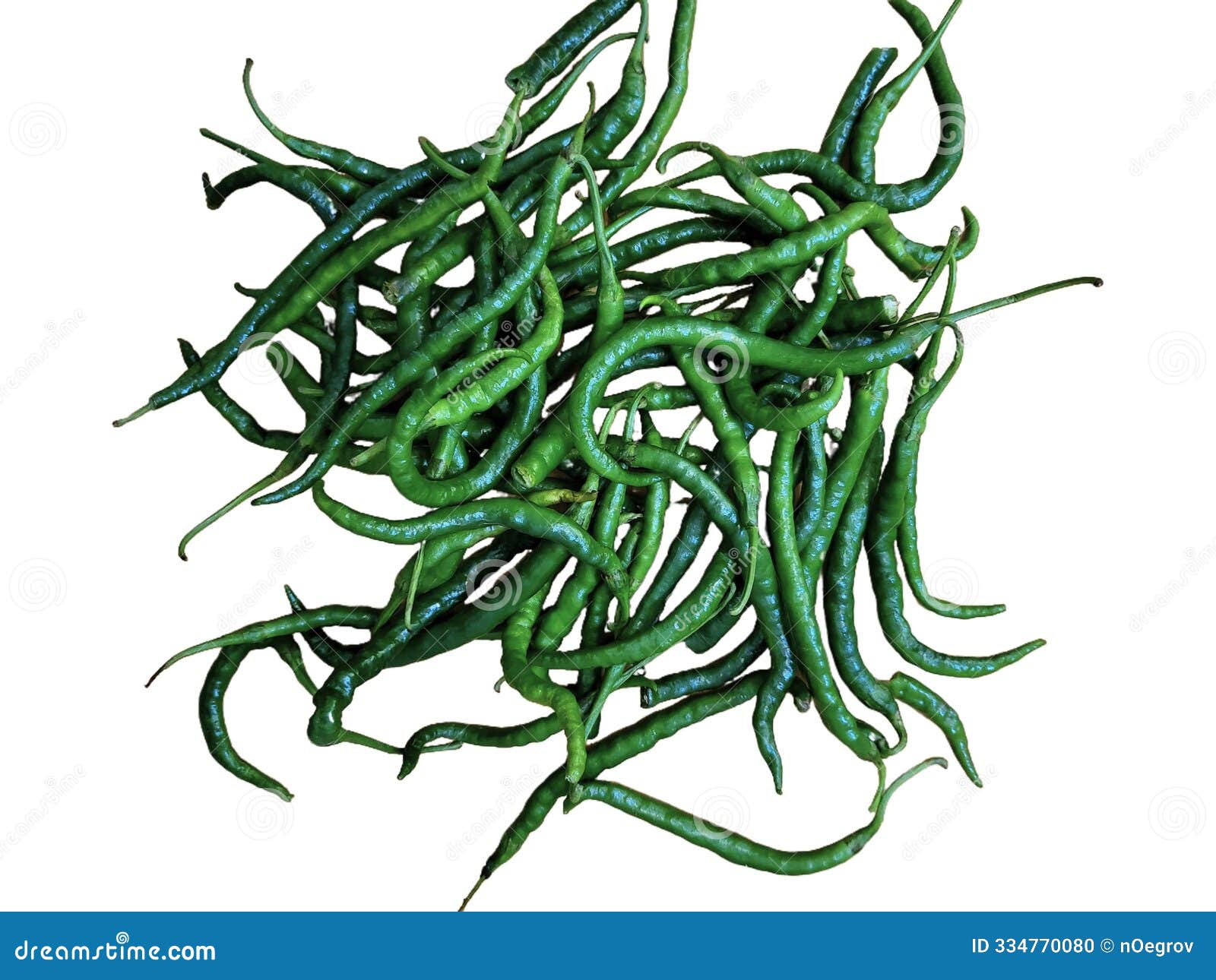 Some Curly Green Chili on White Background Stock Photo - Image of ...