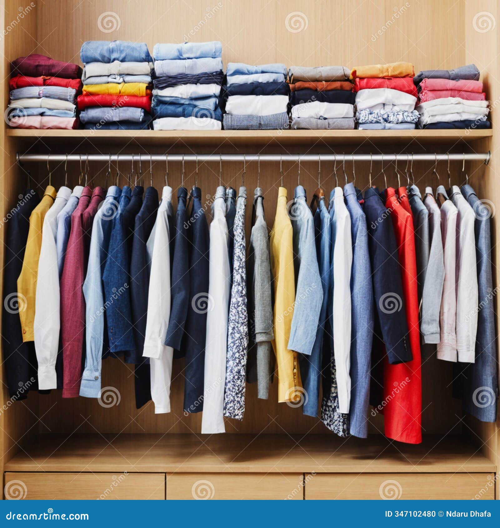 Lemari Pakaian Modern Dengan Susunan Rapi Dan Estetika Elegan Untuk ...
