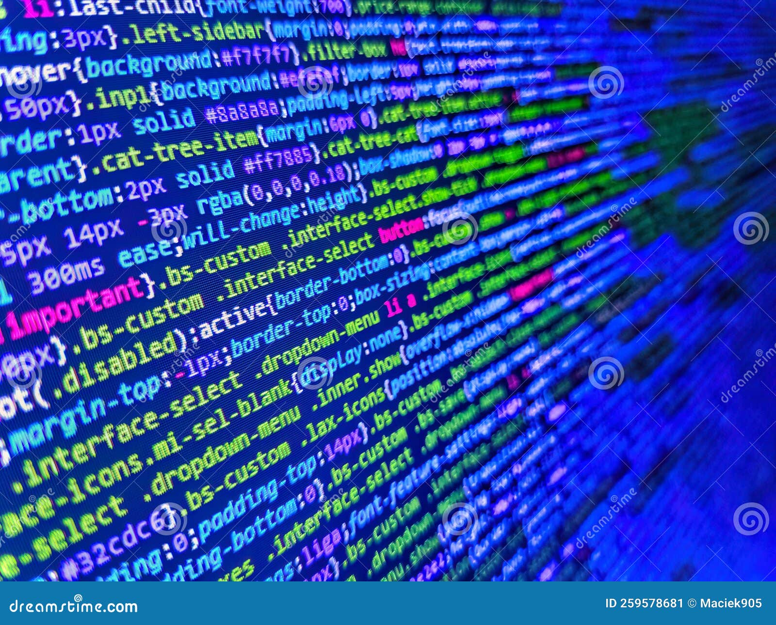 Desarrollo De Código Binario De Programación. Vista Previa Del Programa De Equipo. Html5 En ...