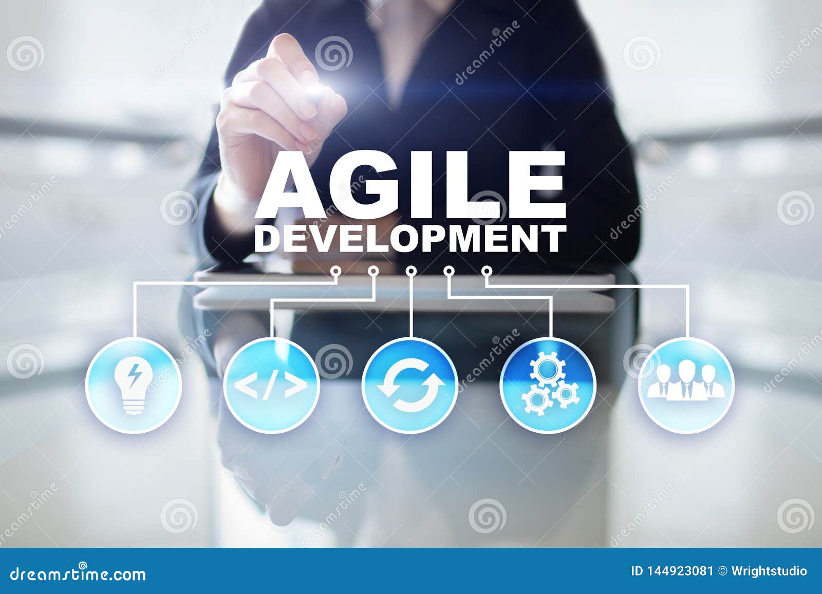 Desarrollo, Software Y Concepto De Programaci?n ?giles Del Uso En La Pantalla Virtual Imagen de ...