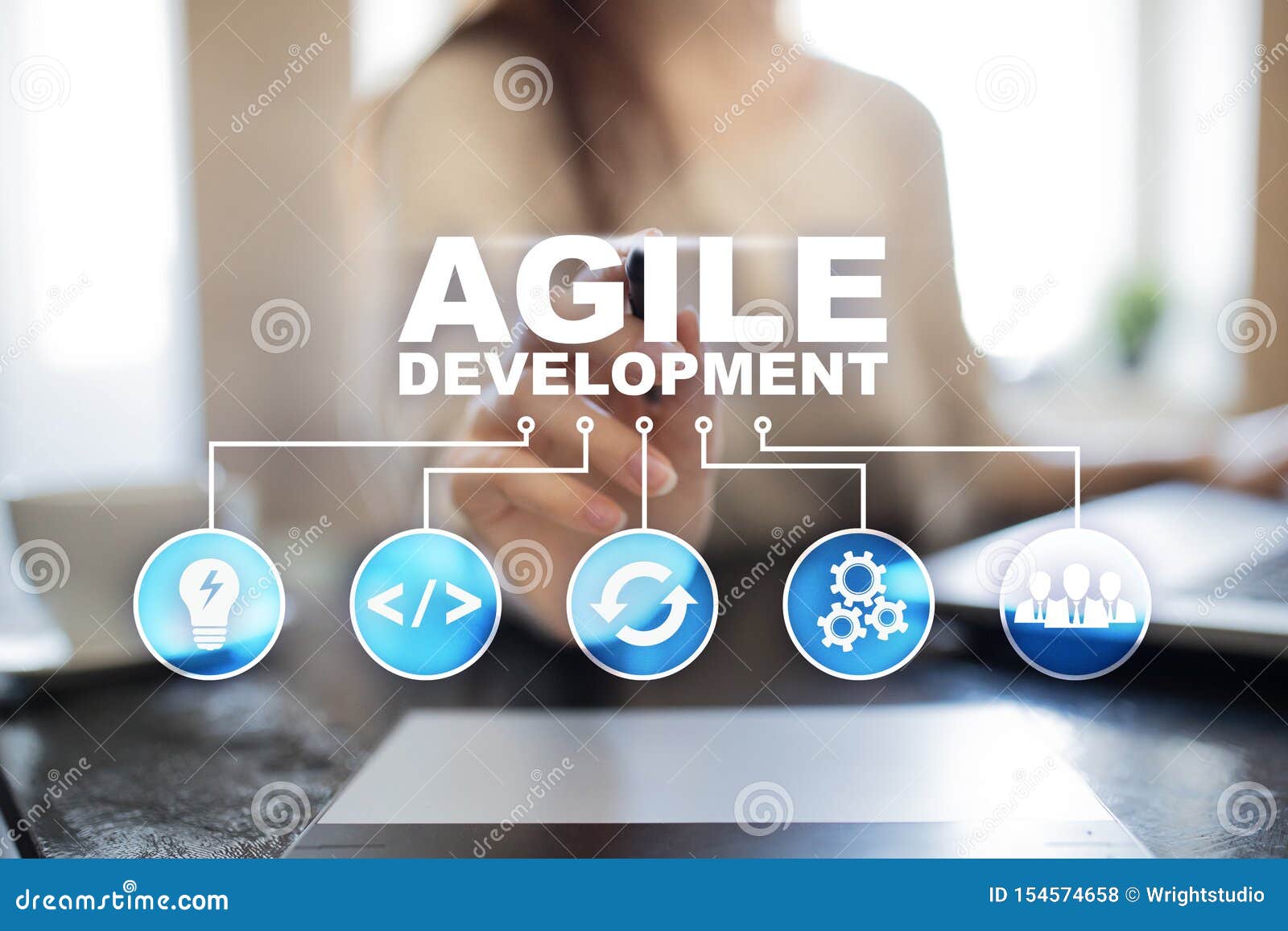 Desarrollo, Software Y Concepto De Programaci?n ?giles Del Uso En La Pantalla Virtual Foto de ...