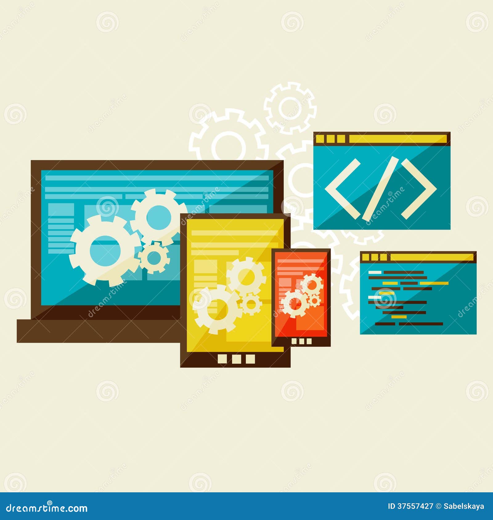 Desarrollo web ilustración del vector. Ilustración de desarrollo - 37557427