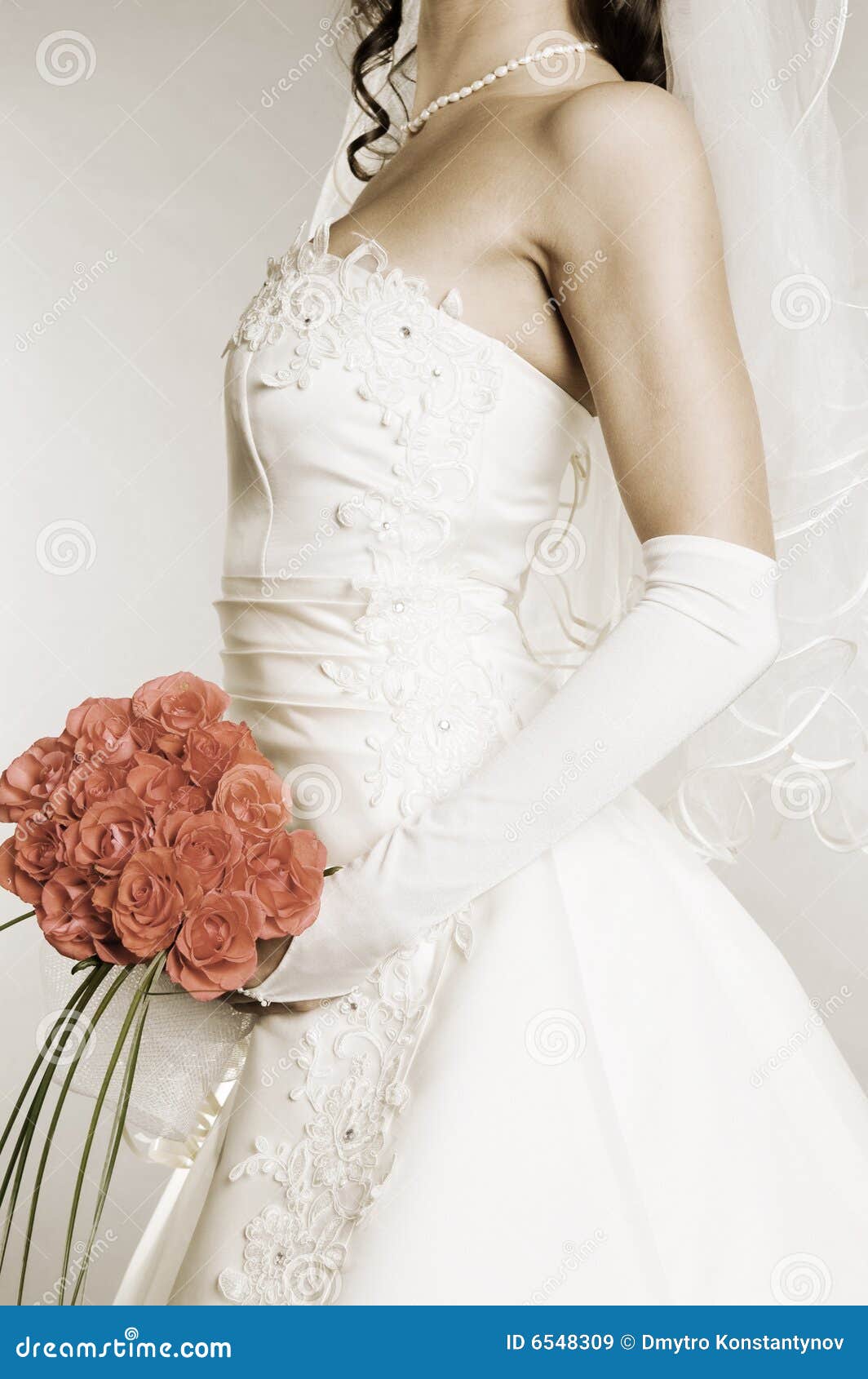 Desaturated Image of Young Woman in Wedding Dress Stock Image - Image ...