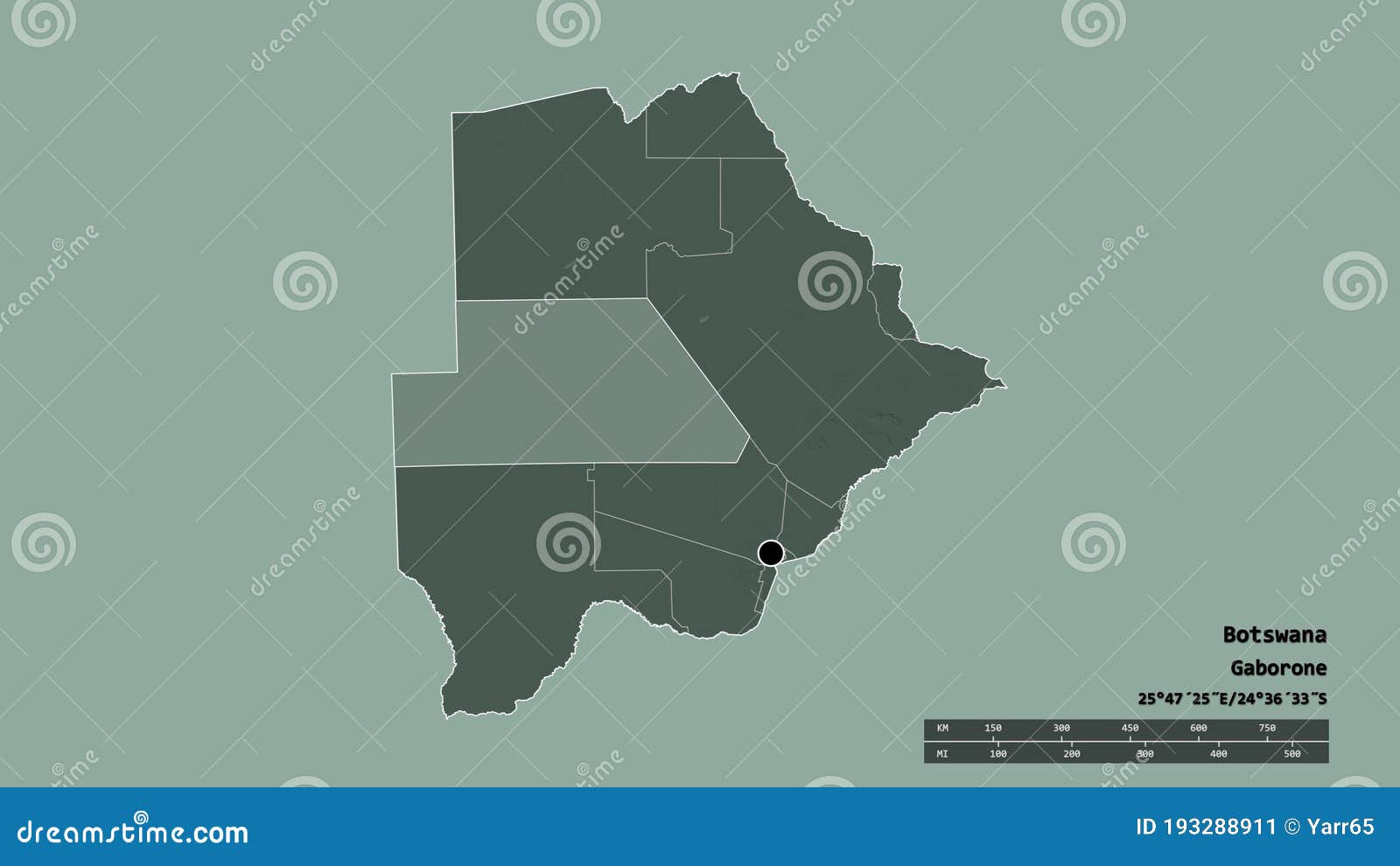 Location of Ghanzi, District of Botswana,. Administrative Stock ...