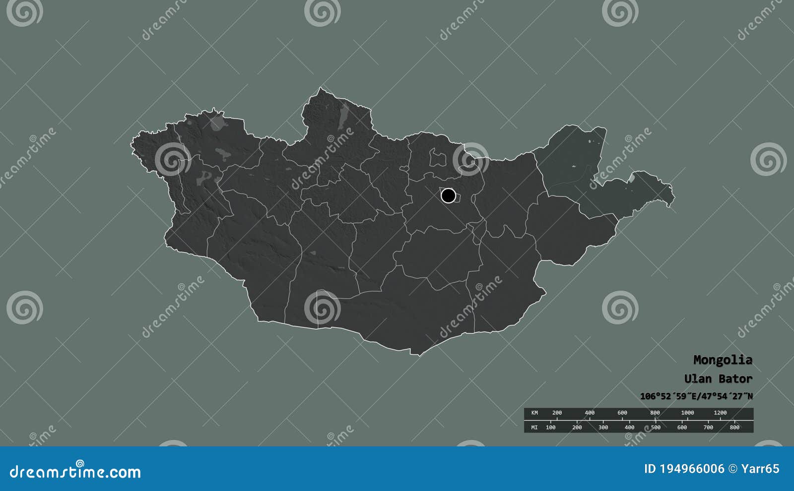 Location of Dornod, Province of Mongolia,. Administrative Stock ...