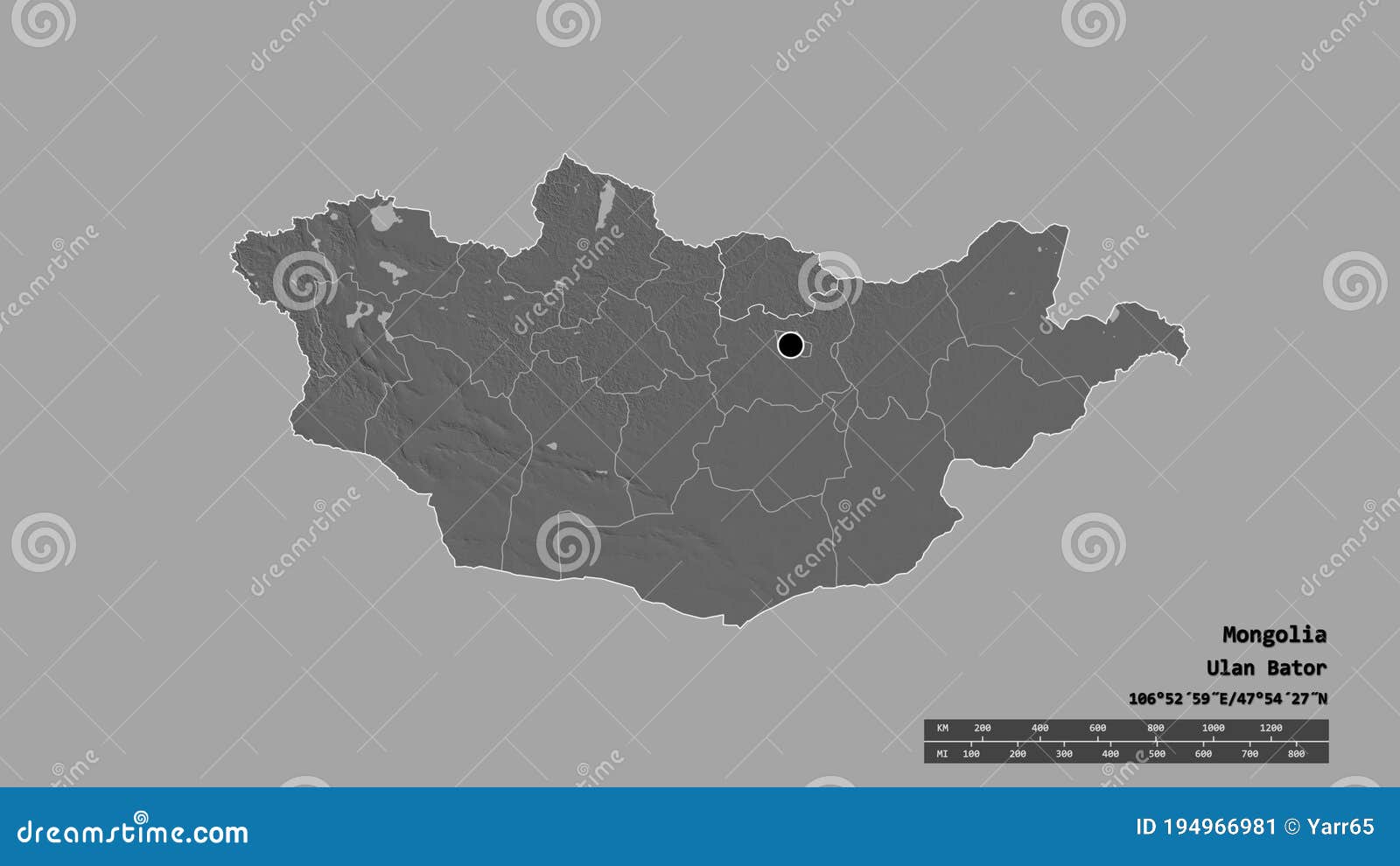 Location of Selenge, Province of Mongolia,. Bilevel Stock Illustration ...