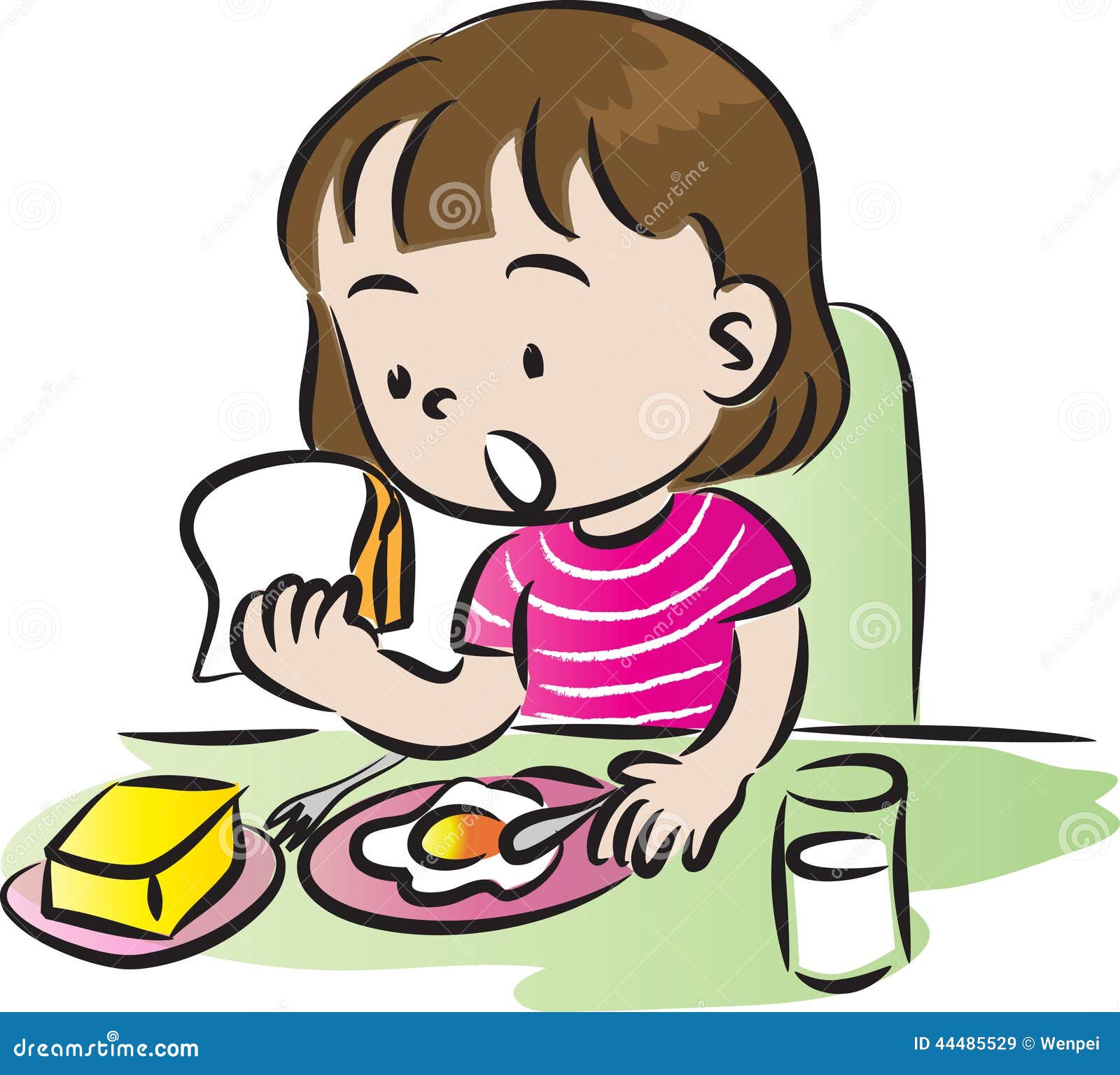 Desayunar stock de ilustración. Ilustración de mantequilla - 44485529