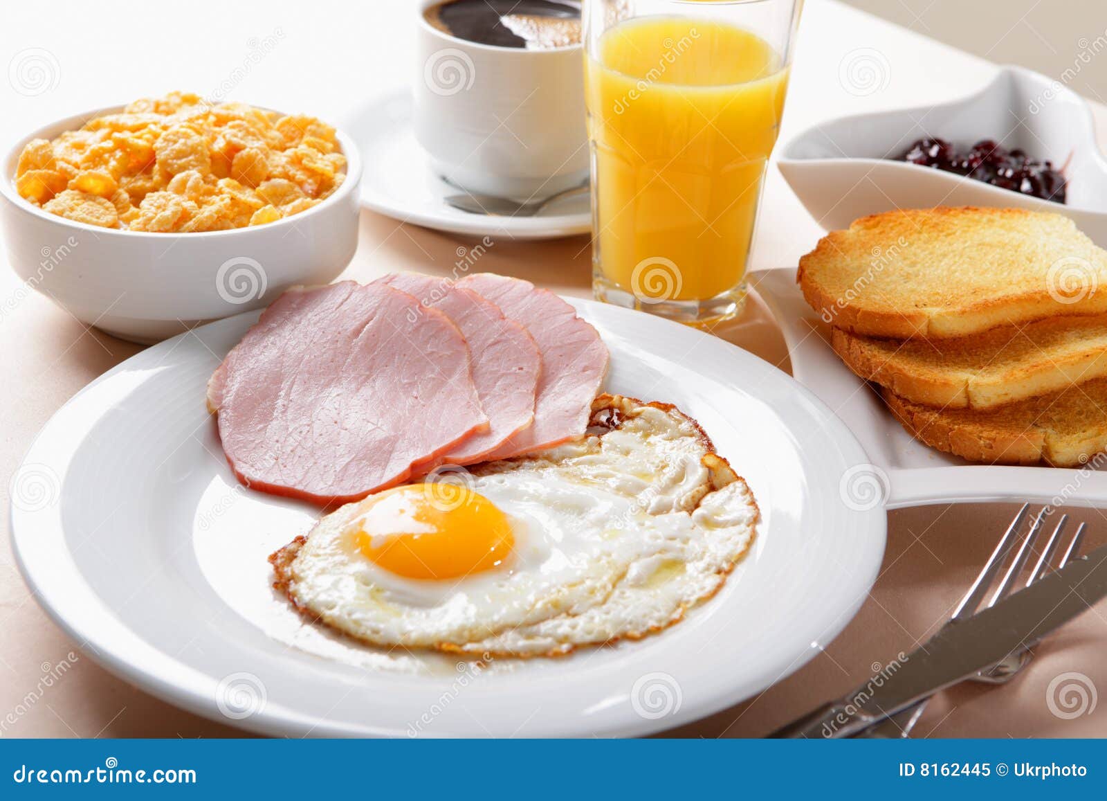 Desayuno americano imagen de archivo. Imagen de cena, café - 8162445