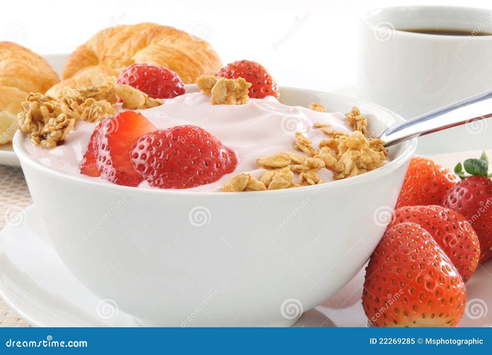 Desayuno Con Poca Grasa Sano Imagen de archivo - Imagen de yogur, alto ...