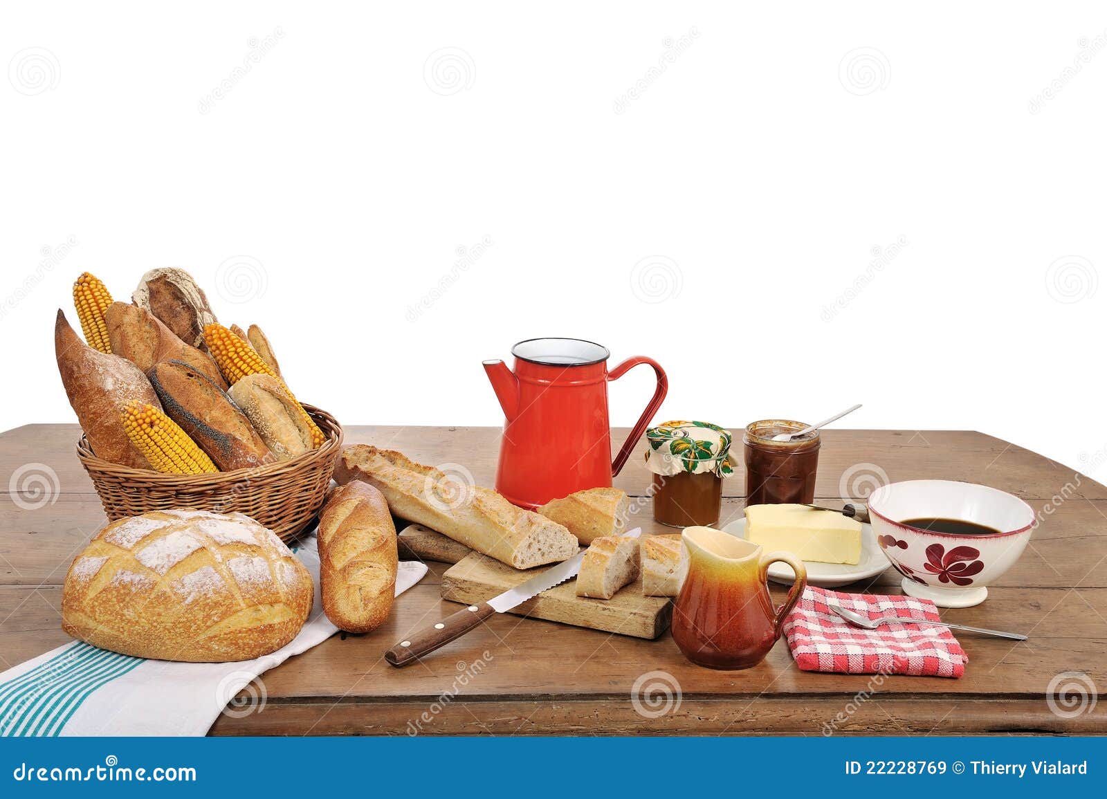 Desayuno francés tres imagen de archivo. Imagen de vendimia - 22228769