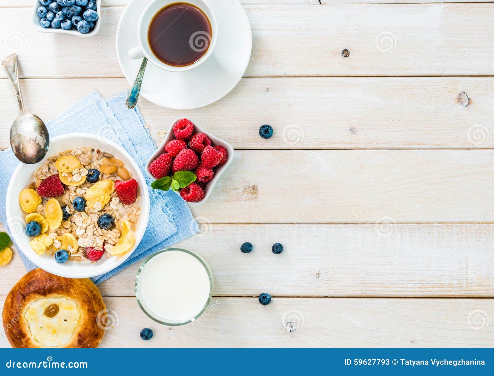 Desayuno Sano Con El Espacio Del Texto Imagen de archivo - Imagen de ...