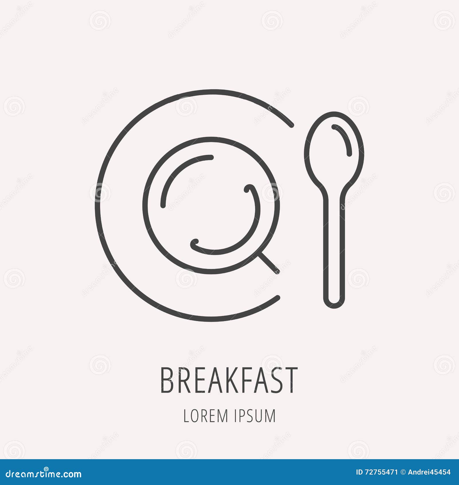 Desayuno Simple De Logo Template Del Vector Stock de ilustración ...