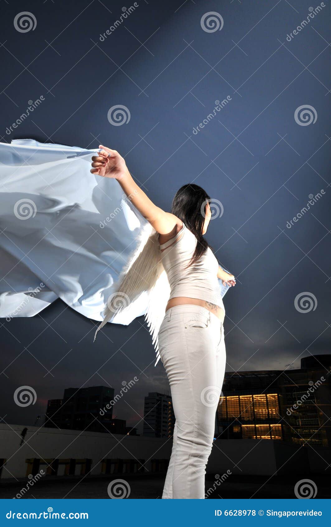 Descending Angel 12 stock photo. Image of hope, city, fabric - 6628978