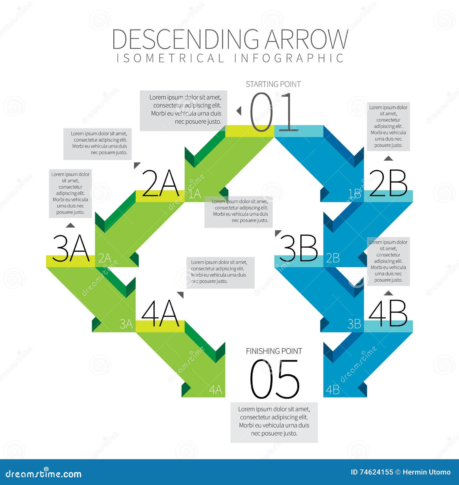 Descending Arrow Infographic Stock Vector - Illustration of graphic ...