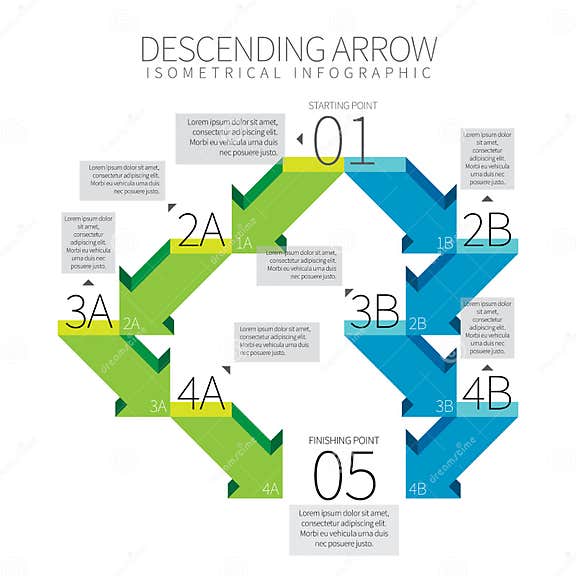 Descending Arrow Infographic Stock Vector - Illustration of graphic ...