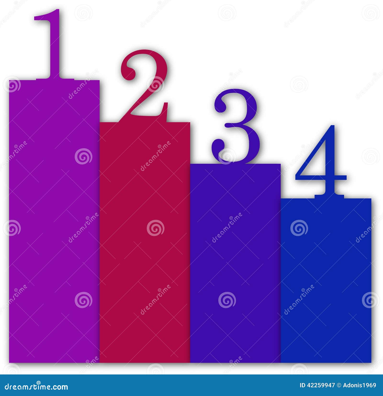 Descending Bar Graph with Numbers Stock Illustration - Illustration of ...