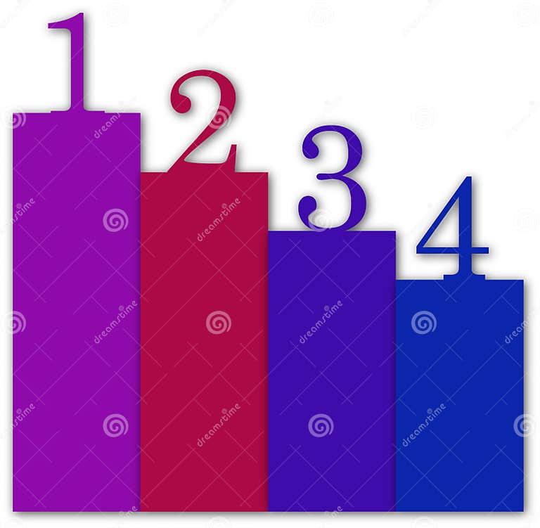 Descending Bar Graph with Numbers Stock Illustration - Illustration of ...