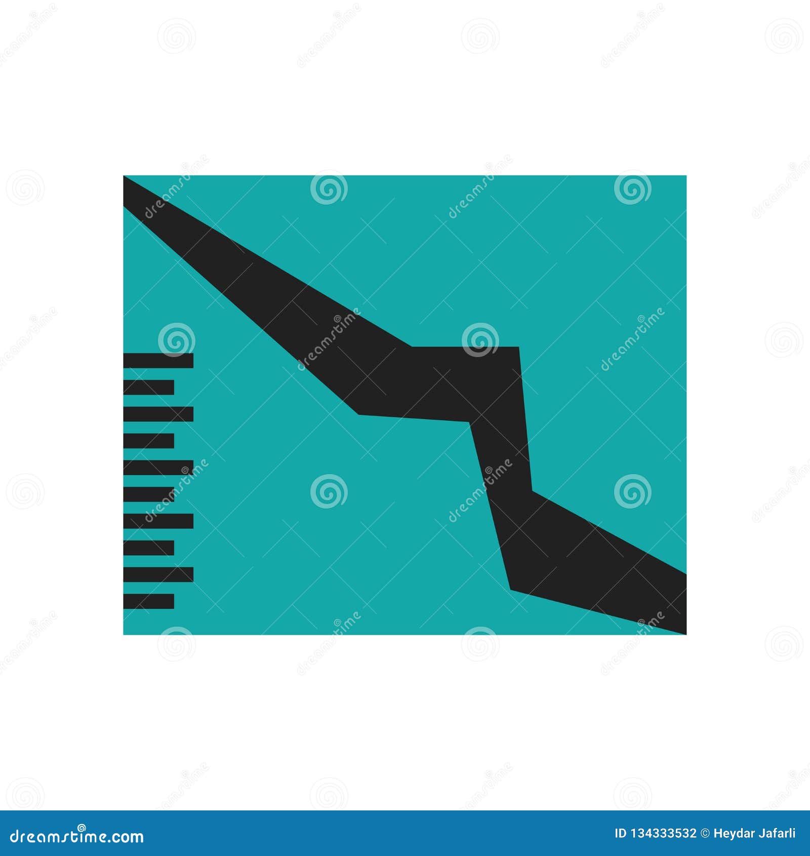 Descending Data Analytics Line Graphic Icon Vector Sign and Symbol ...