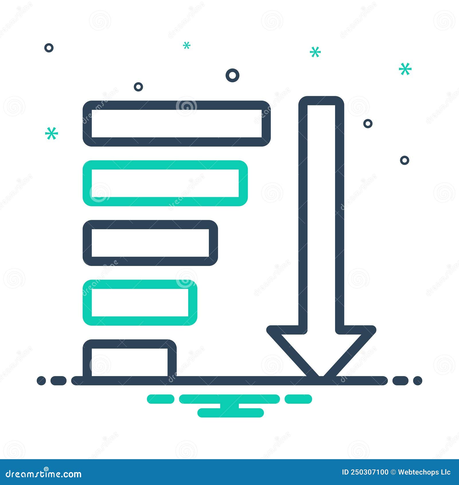 Mix Icon For Descending, Download And Arrow Cartoon Vector | CartoonDealer.com #250306945