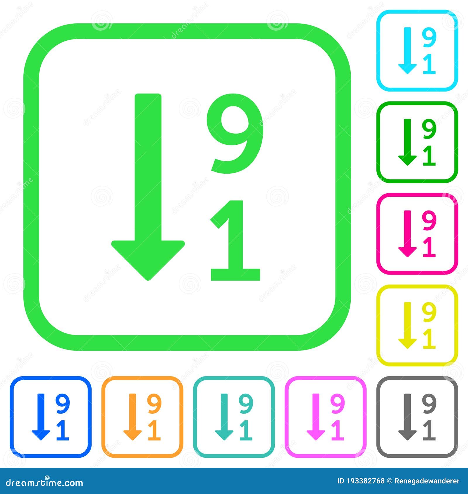 Descending Numbered List Vivid Colored Flat Icons Stock Vector ... Descending Numbered List Vivid Colored Flat Icons Stock Vector ...