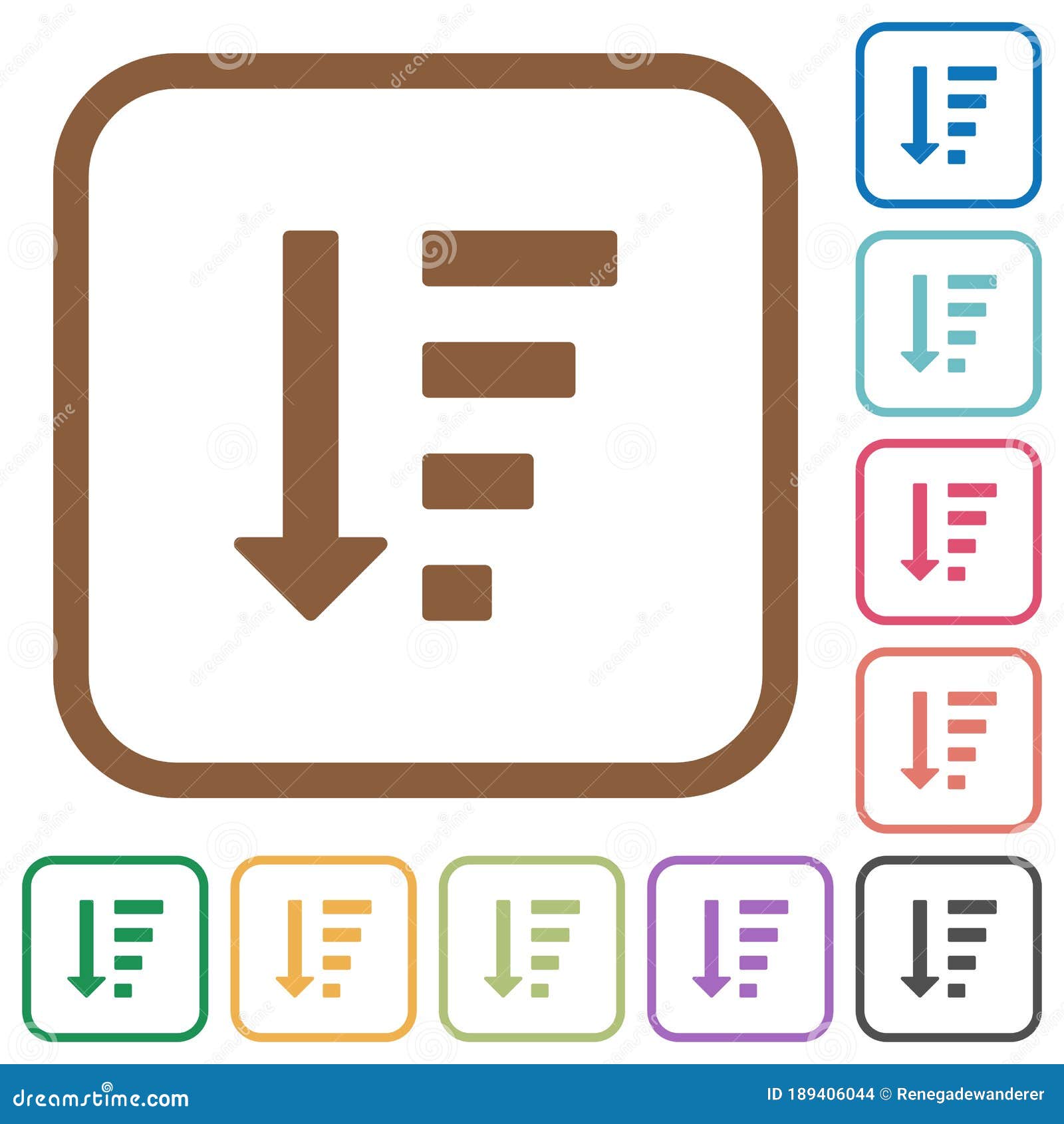 Enumeration Icons Set, Cartoon Style Vector Illustration ...