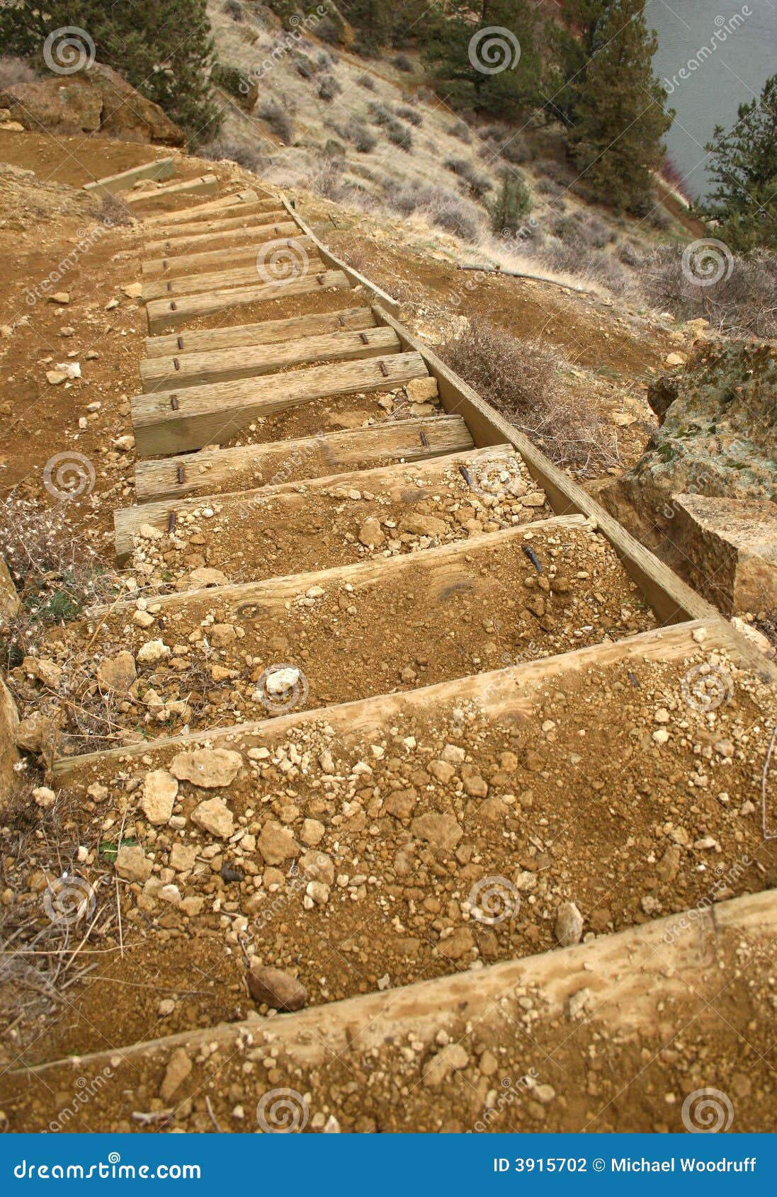 Descending stairs stock photo. Image of wooden, hike, stairs - 3915702