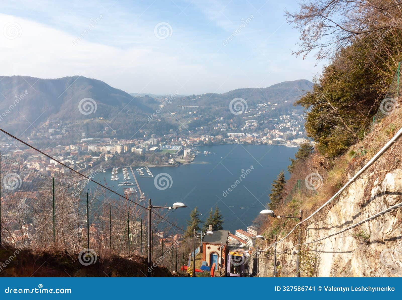 Descent On The Brunate-Como Funicular. View From The Cockpit Royalty ...