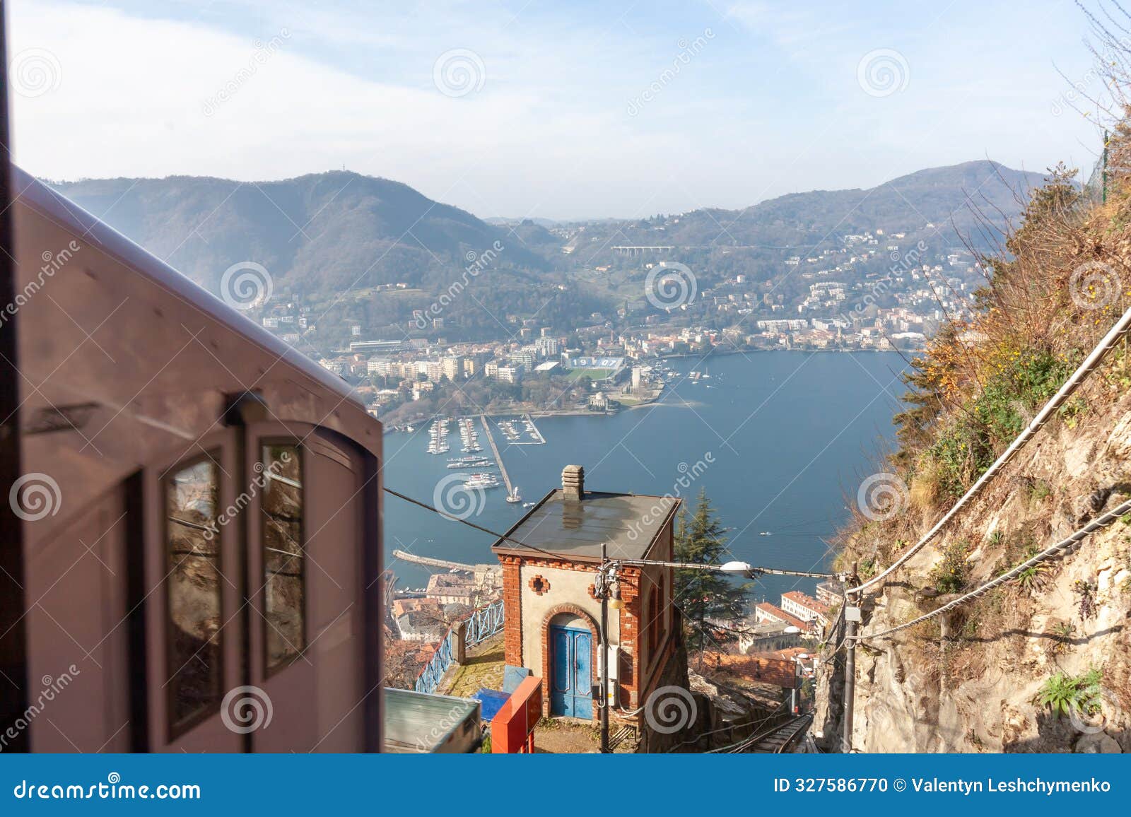Descent On The Brunate-Como Funicular. View From The Cockpit Royalty ...
