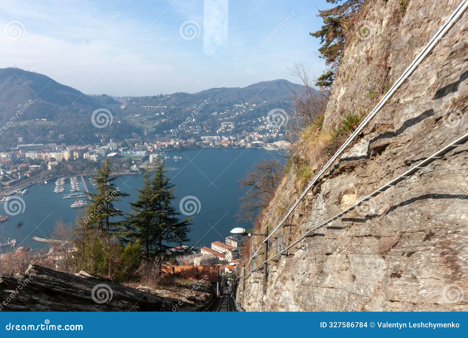 Descent On The Brunate-Como Funicular. View From The Cockpit Royalty ...