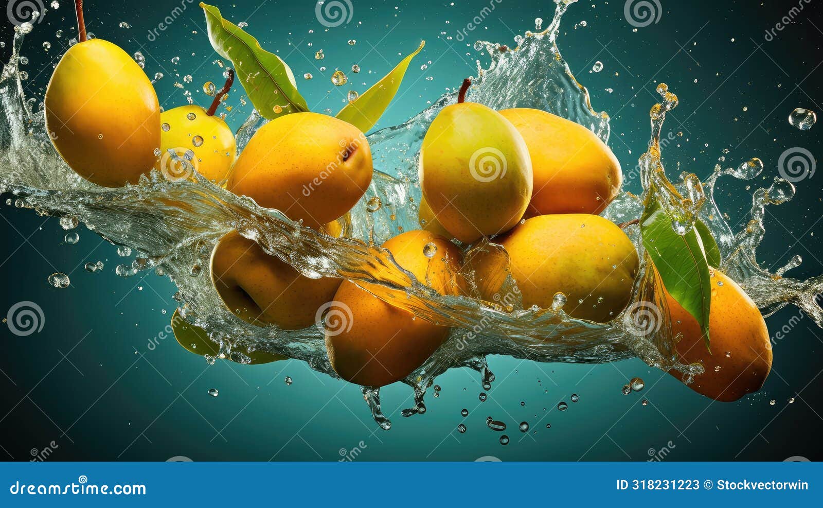 Descent Falling Mango Fruit Stock Illustration - Illustration of ...