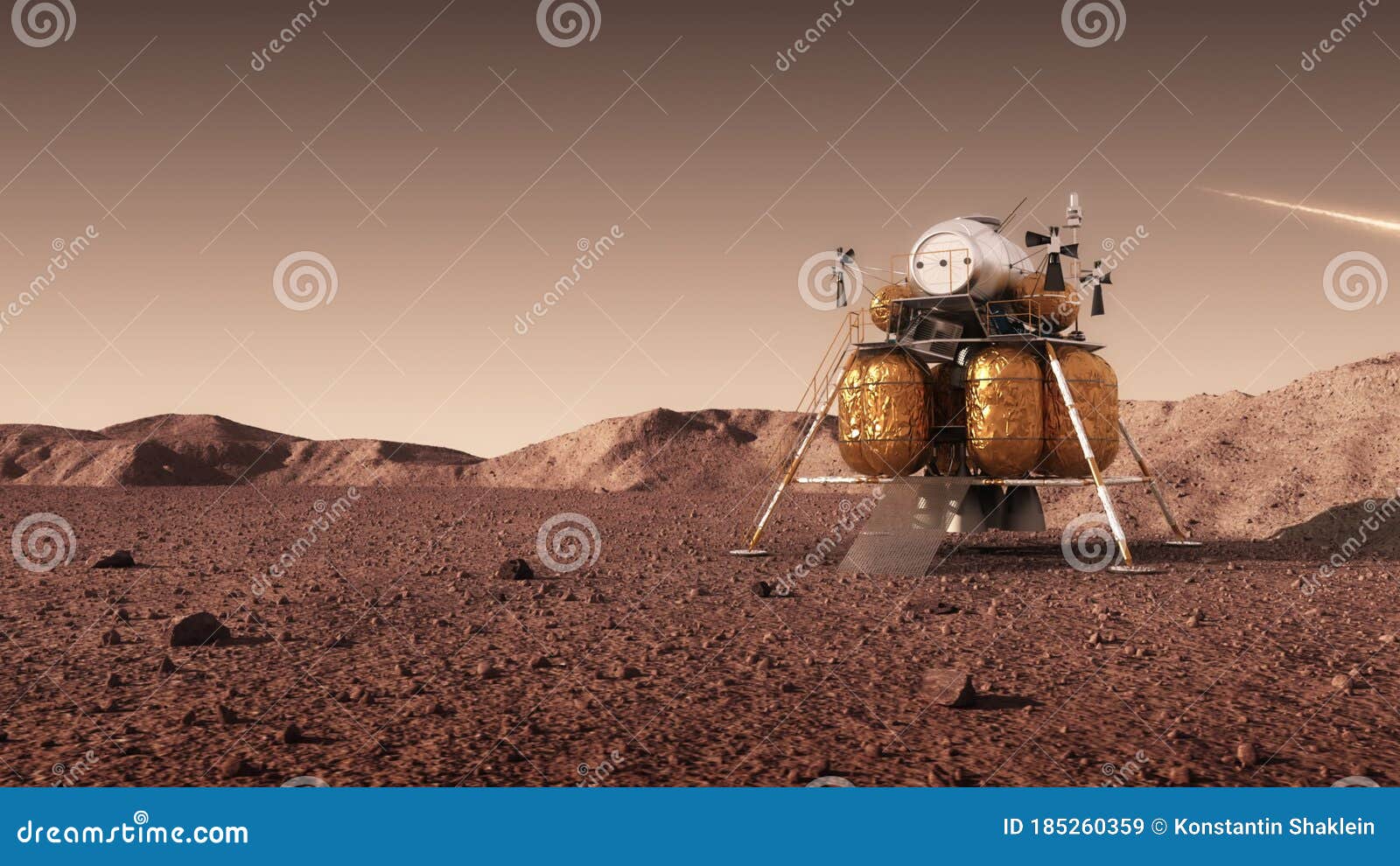 Descent Module of Interplanetary Space Station on Surface of Planet ...