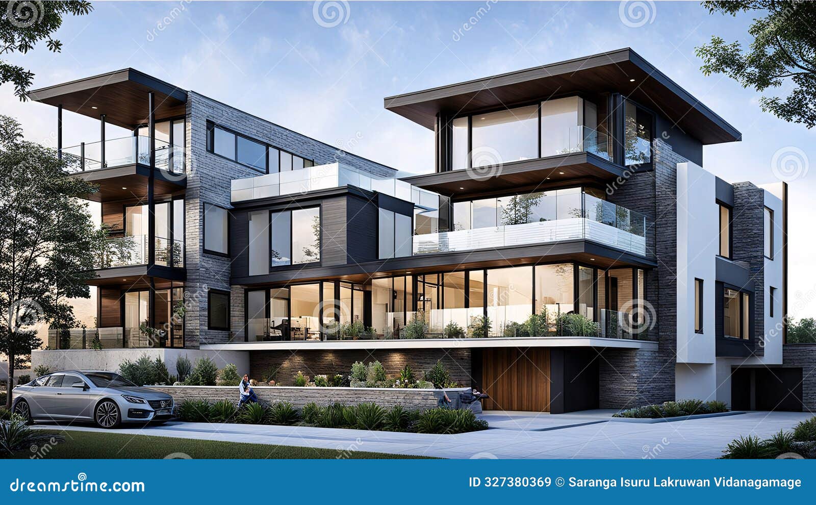 Modern Urban Elegance: a Minimalist Architectural Marvel Stock ...